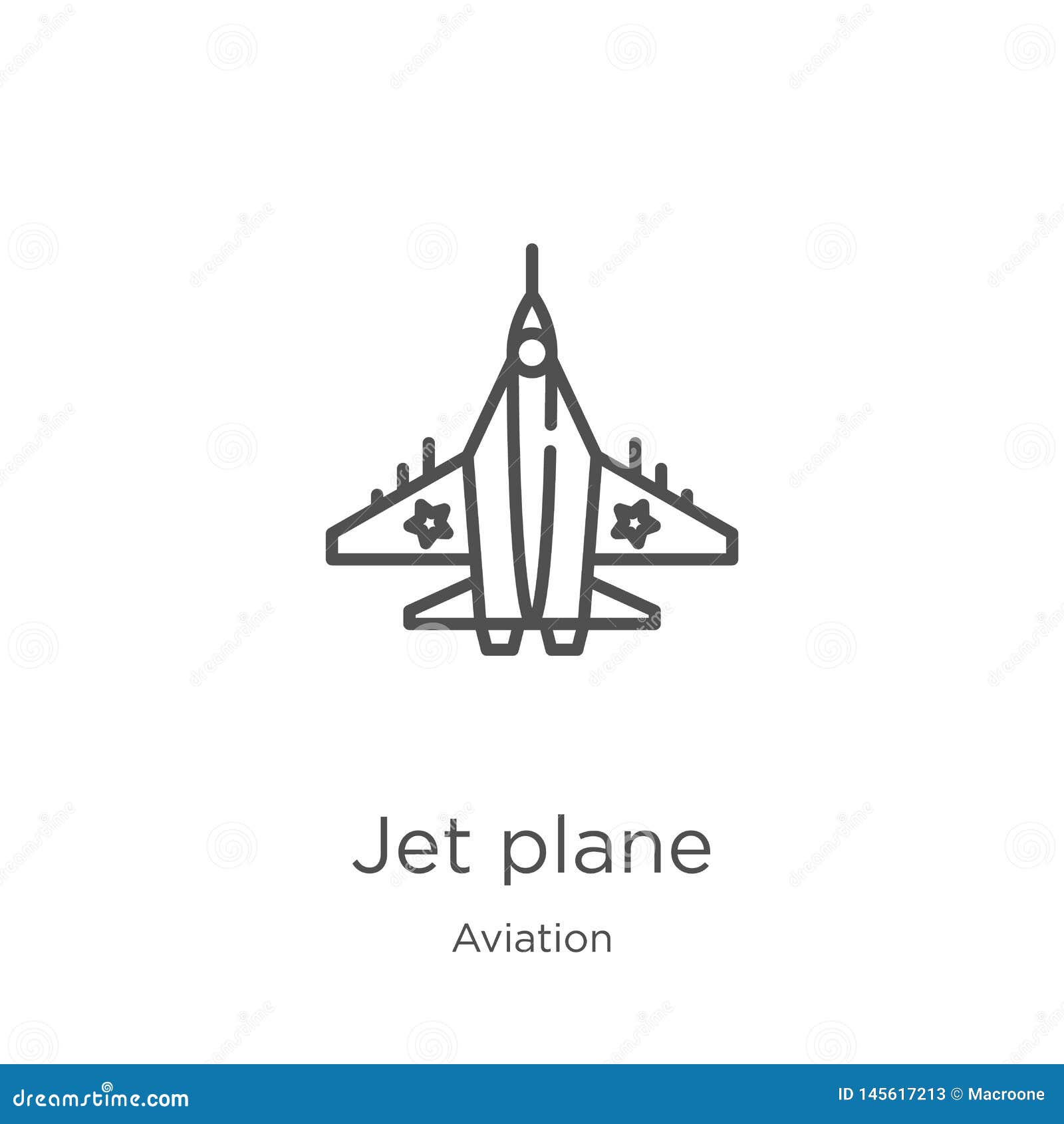 Jet Plane Icon Vector from Aviation Collection. Thin Line Jet Plane ...