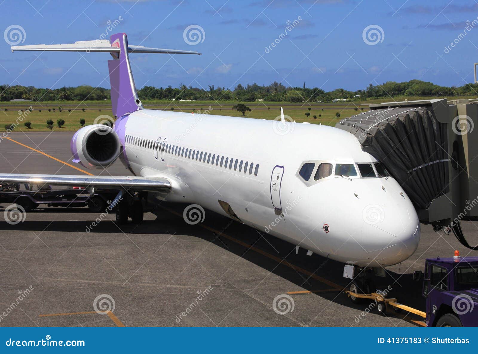 Jet Plane Parked at the Gate Stock Image - Image of colors, express ...