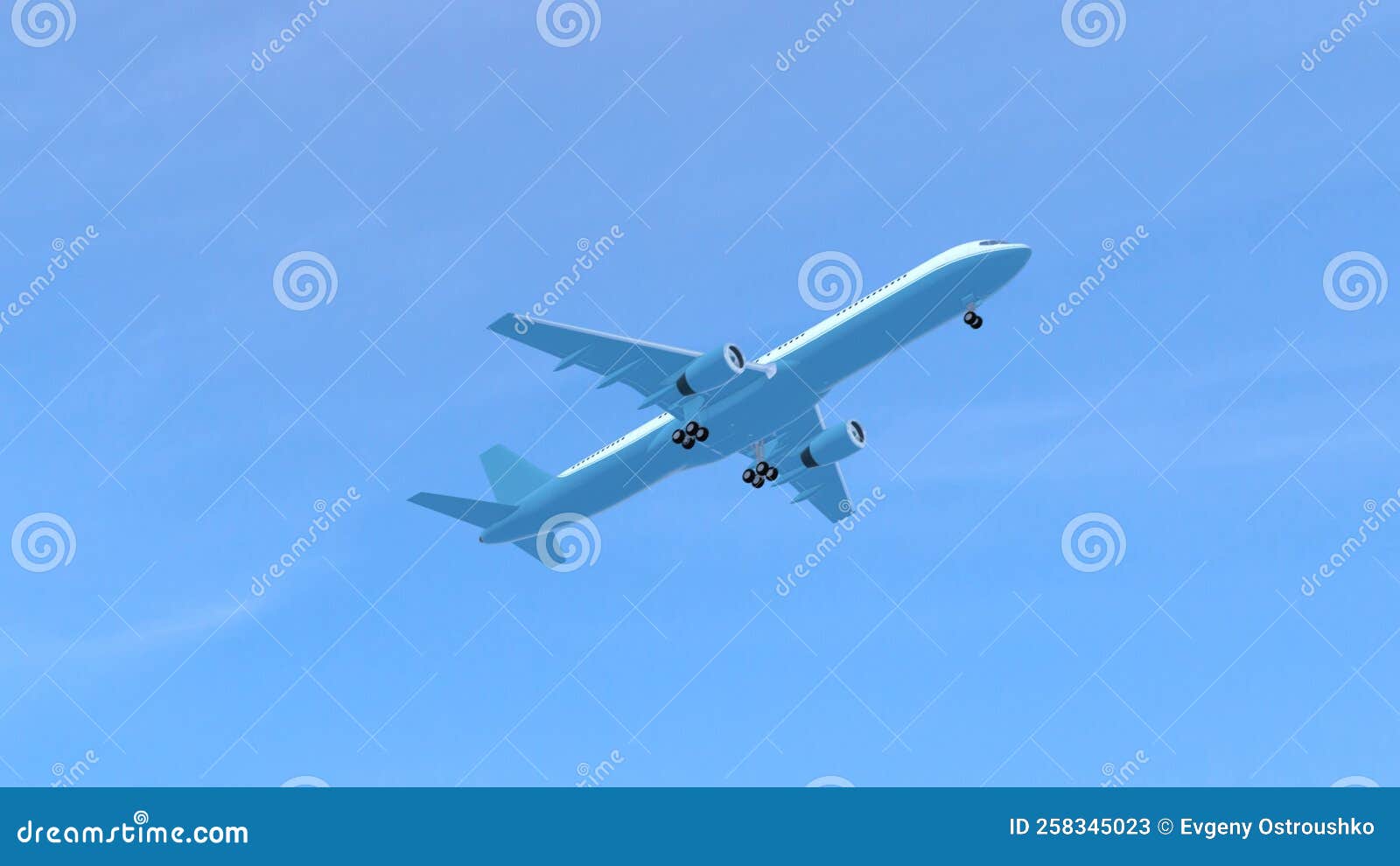 Jet plane in the sky stock video. Video of speed, animation - 258345023