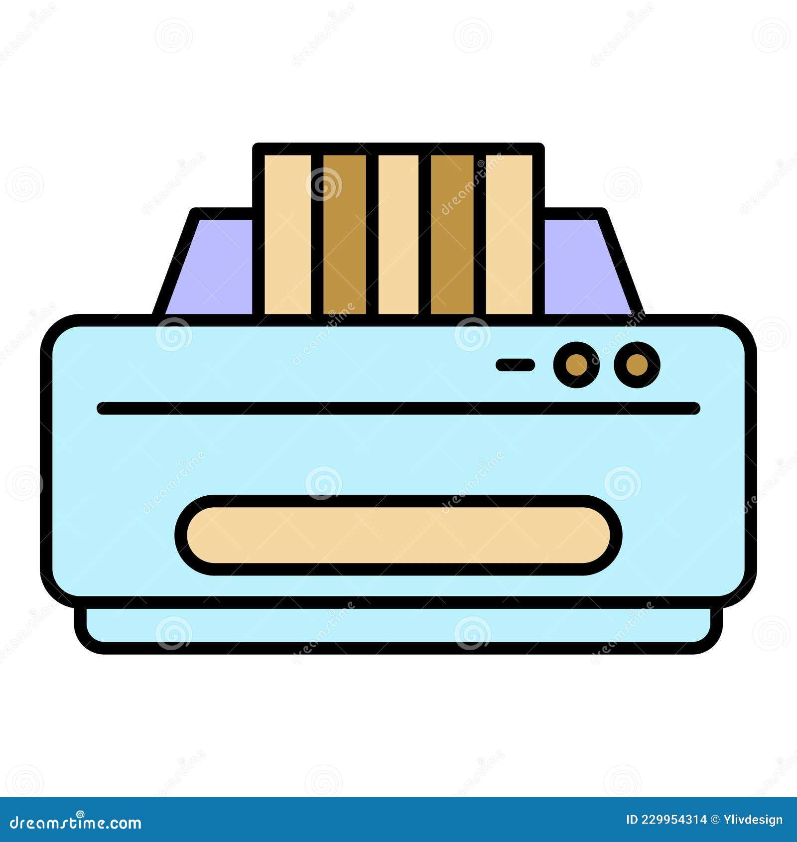 Jet Printer Icon Color Outline Vector Stock Vector - Illustration of ...