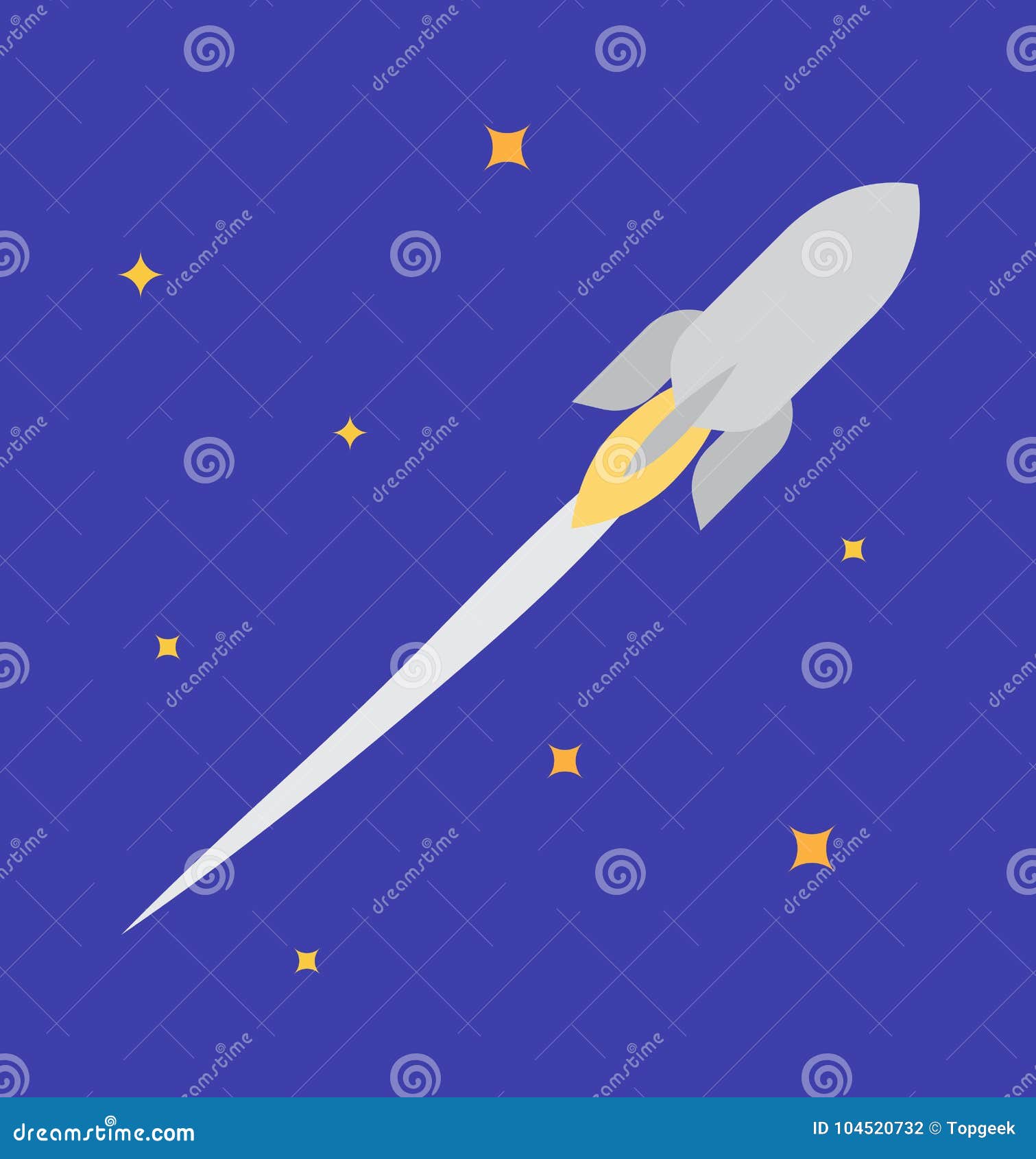 Jet Rocket in Open Space Vector Illustration Stock Vector ...