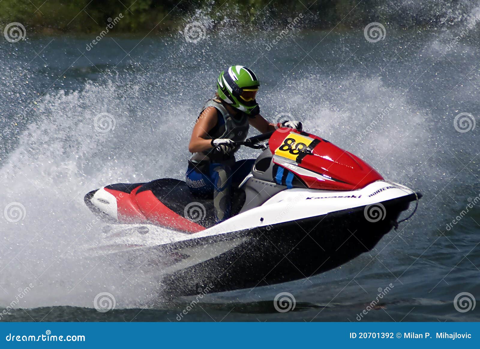 Jet Ski Driver Fly Surrounded by Waves Editorial Photography - Image of ...