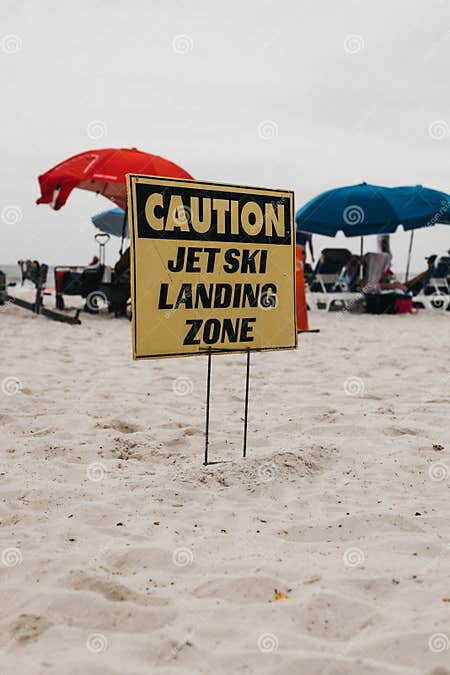 Jet ski landing zone sign stock image. Image of ocean - 252149117