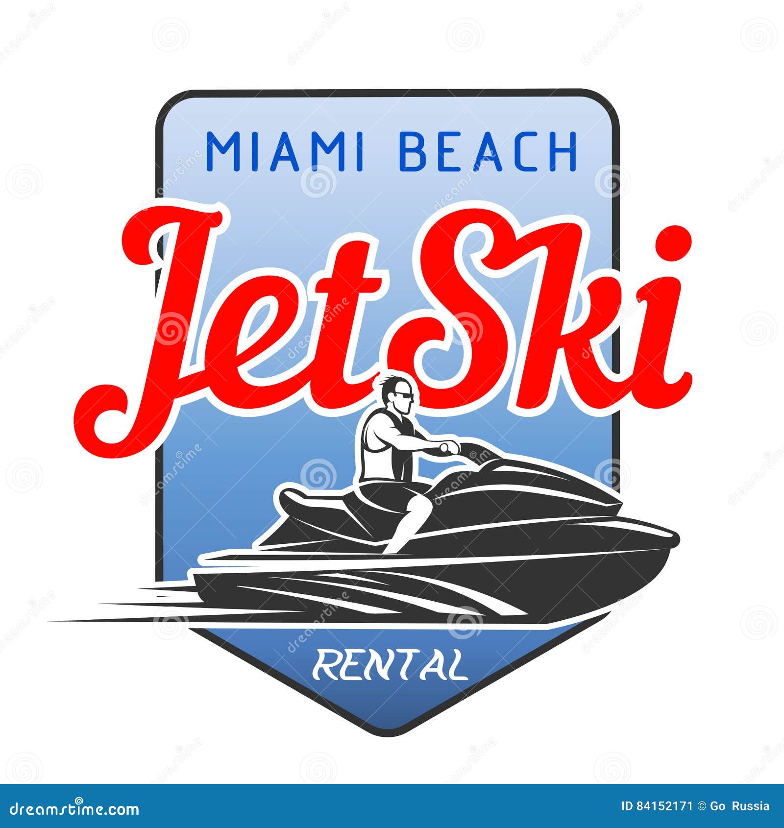Jet Ski Rental Logo Isolated on White Background. Stock Vector ...