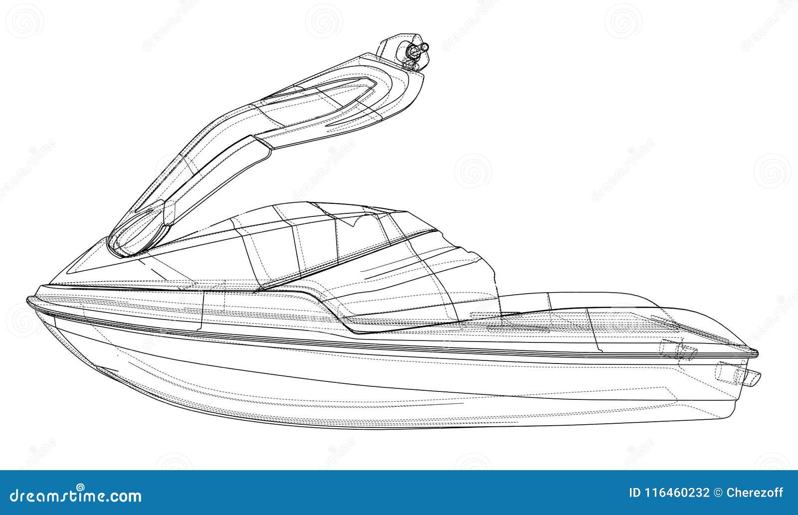 Jet ski sketch. Vector stock vector. Illustration of engineering ...
