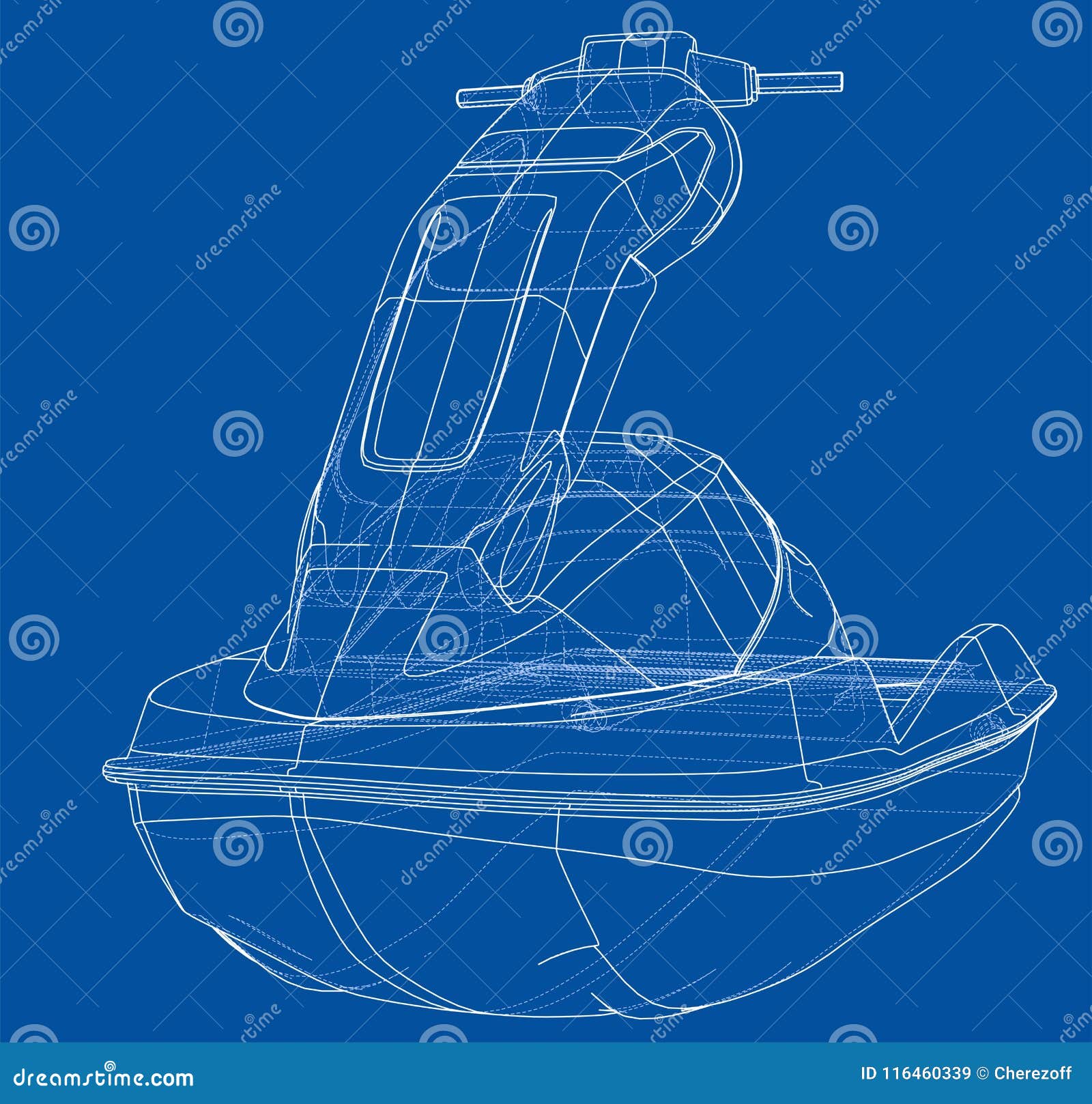 Jet ski sketch. Vector stock vector. Illustration of outline - 116460339