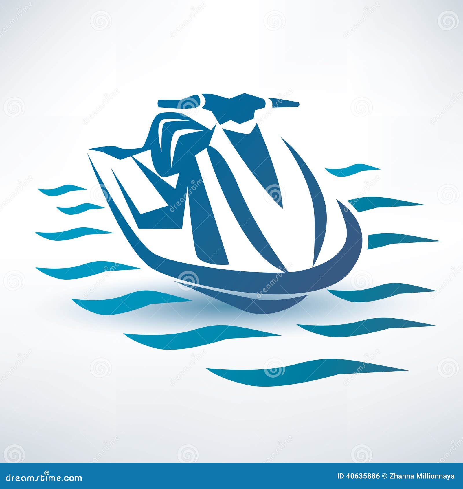 Jet Ski Water Scooter Icon, Icon Cartoon Vector Illustration ...