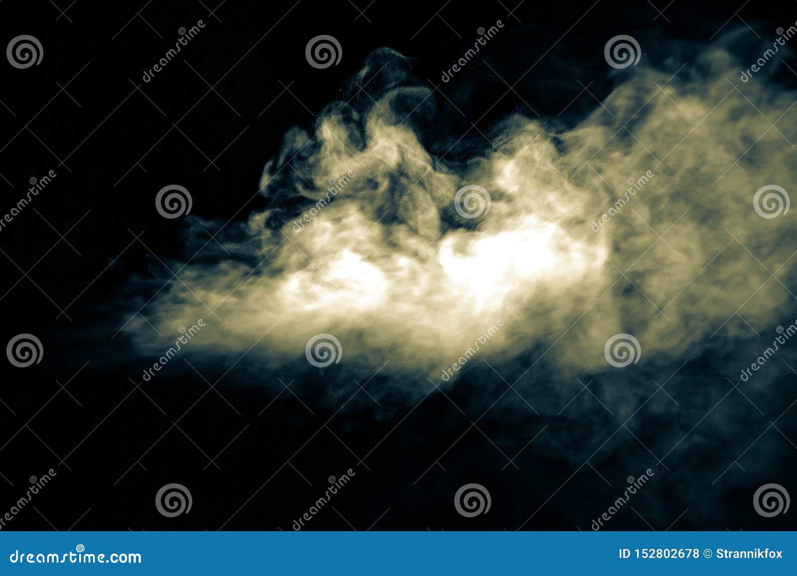 Jet of Smoke on Black Background. Selective Focus. Toned Stock Photo ...