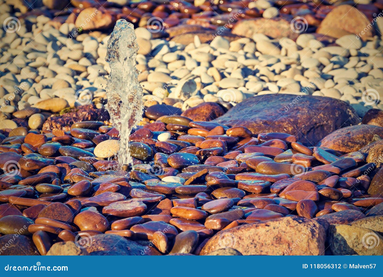 Jet Stream of Water or Fountain Stock Photo - Image of blank, pebble ...