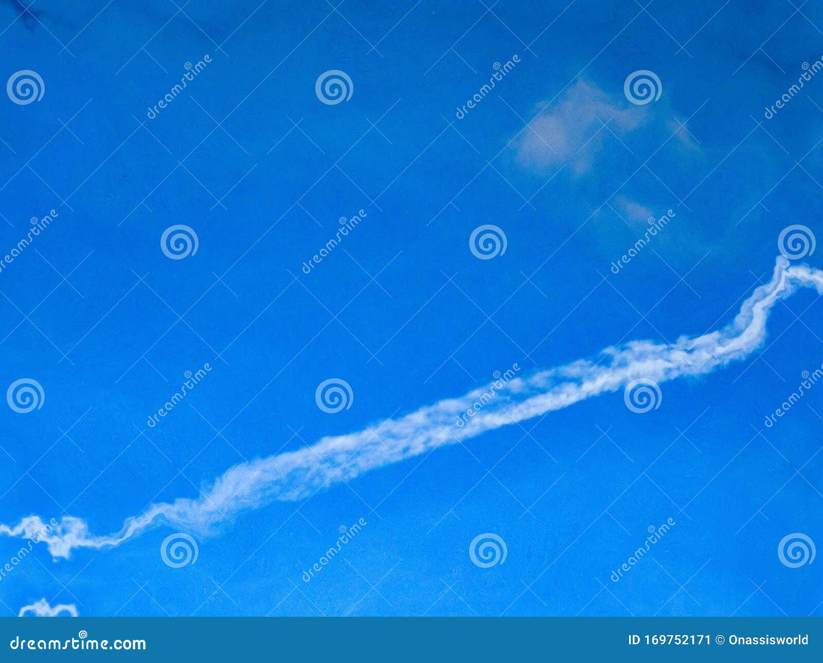 Jet Streams Blue Sky High Altitude Background Stock Image - Image of ...
