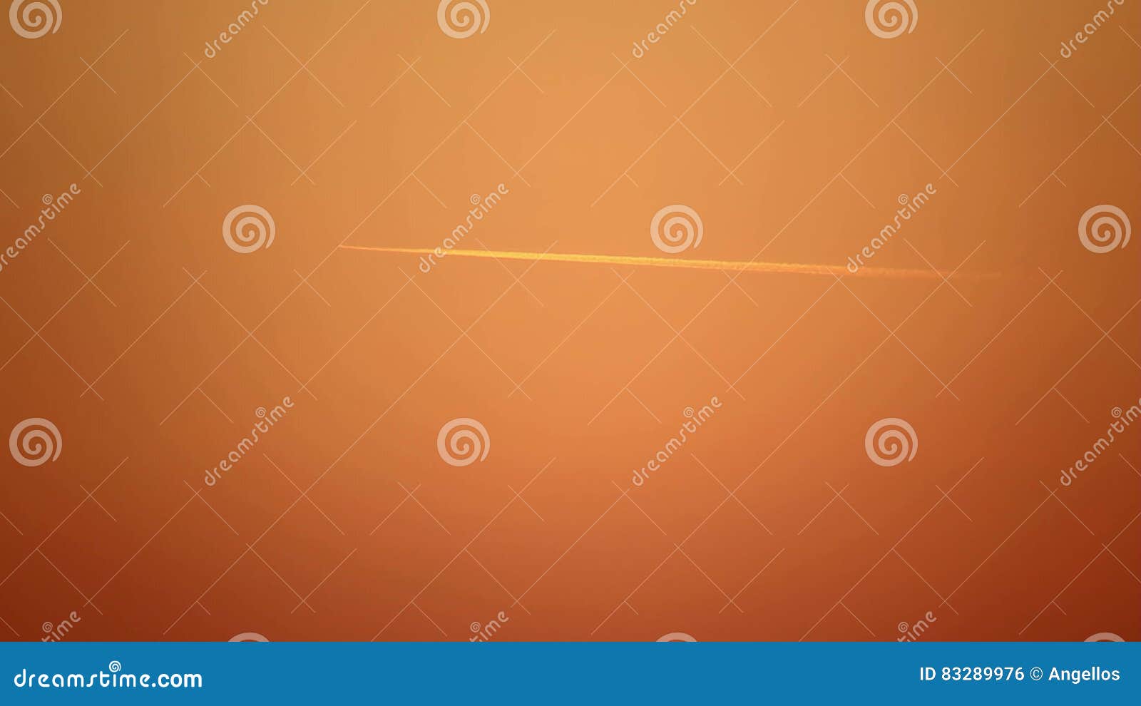 Jet trace on orange sky stock footage. Video of speed - 83289976