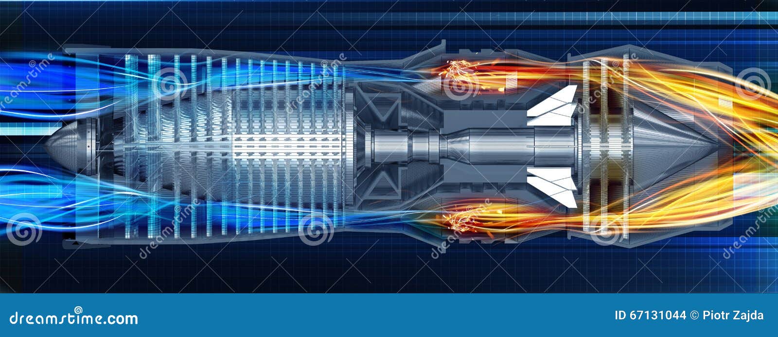 Jet Turbine Profile Illustration Stock Illustration - Illustration of ...