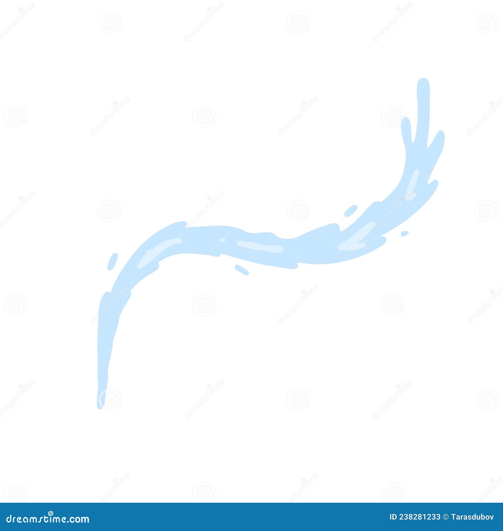 Jet of Water. Abstract Blue Curved Shape Stock Vector - Illustration of ...
