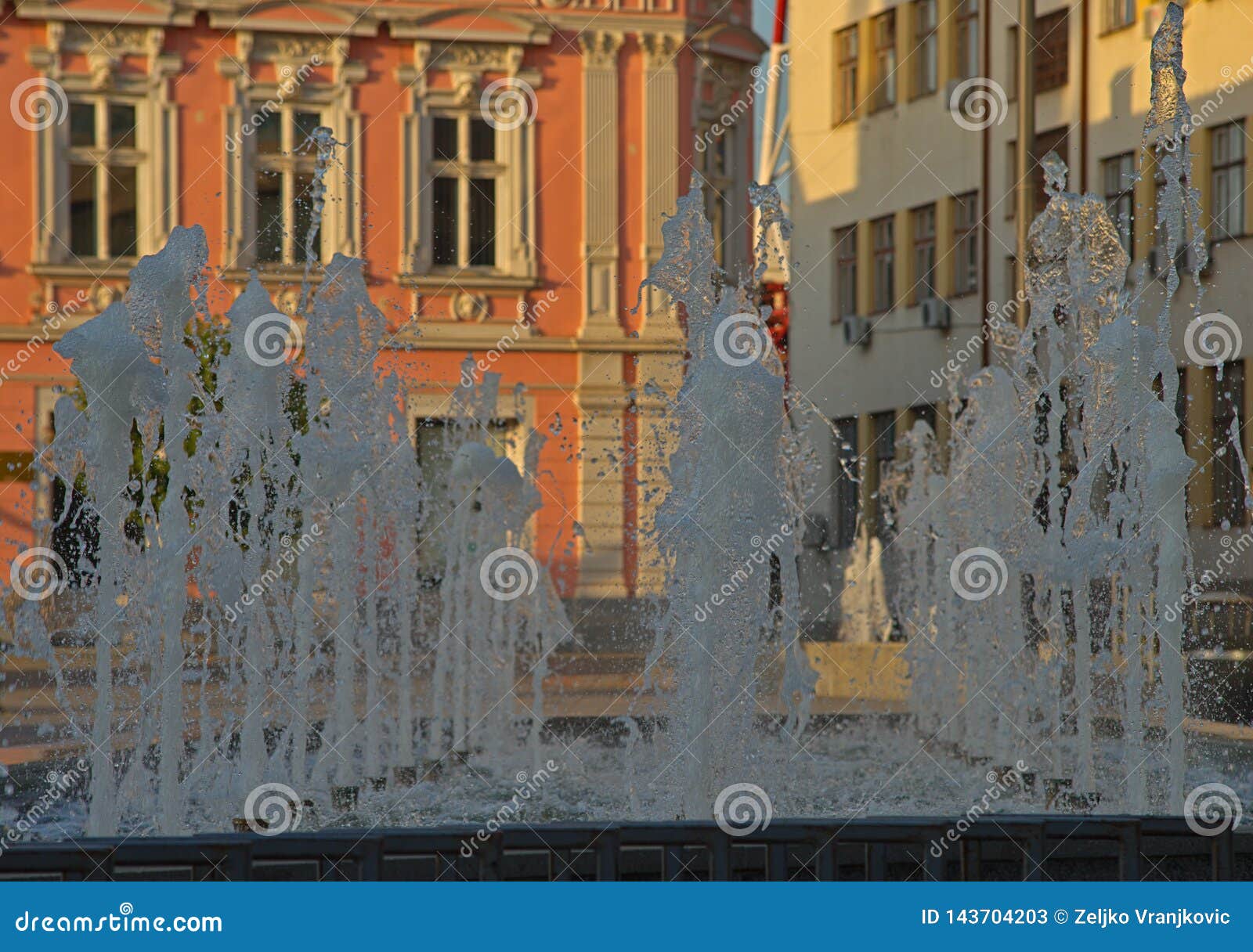 Jet of Water Spraying and Splashing from a Fountain Stock Image - Image ...