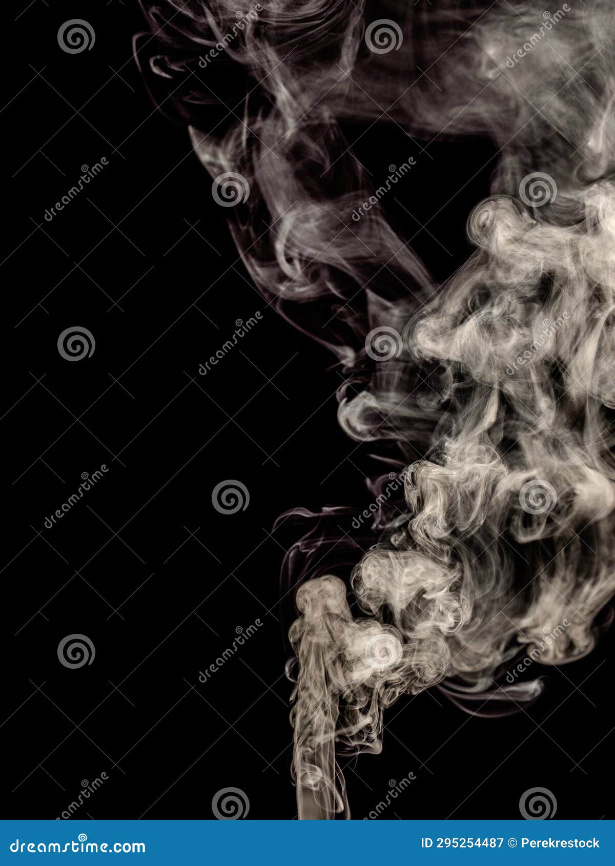 A Jet of White Smoke Rises, Streams and Forms Tubers Isolated on a ...