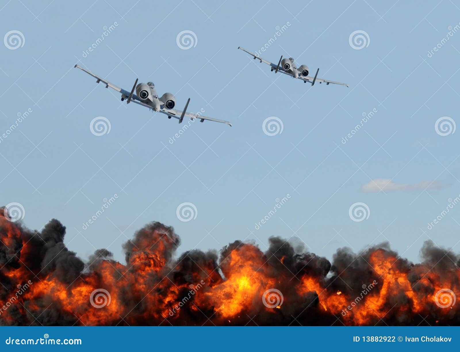Jetfighter attack stock photo. Image of aircraft, bombardment - 13882922