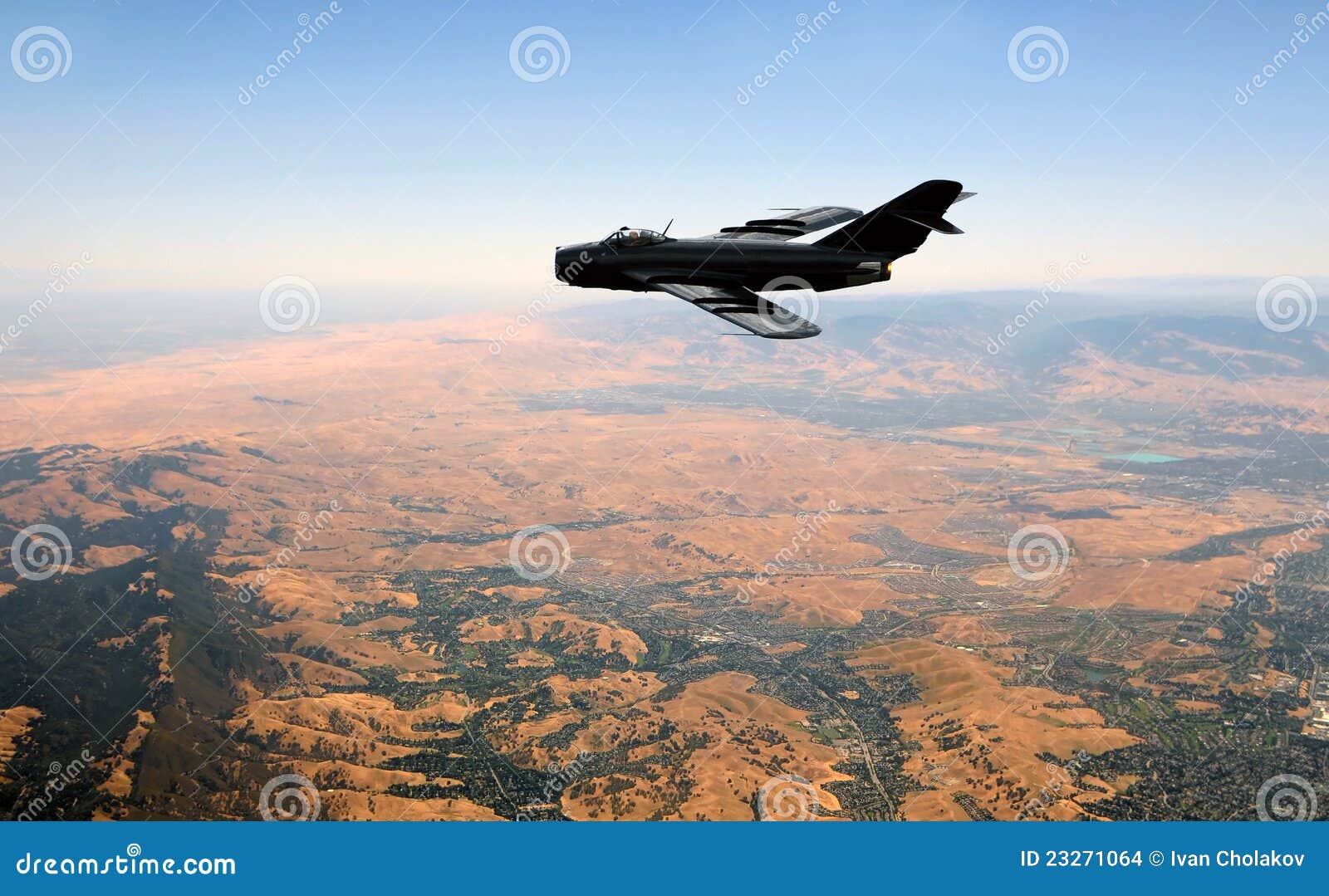 Jetfighter at High Altitude Stock Photo - Image of black, airplane ...