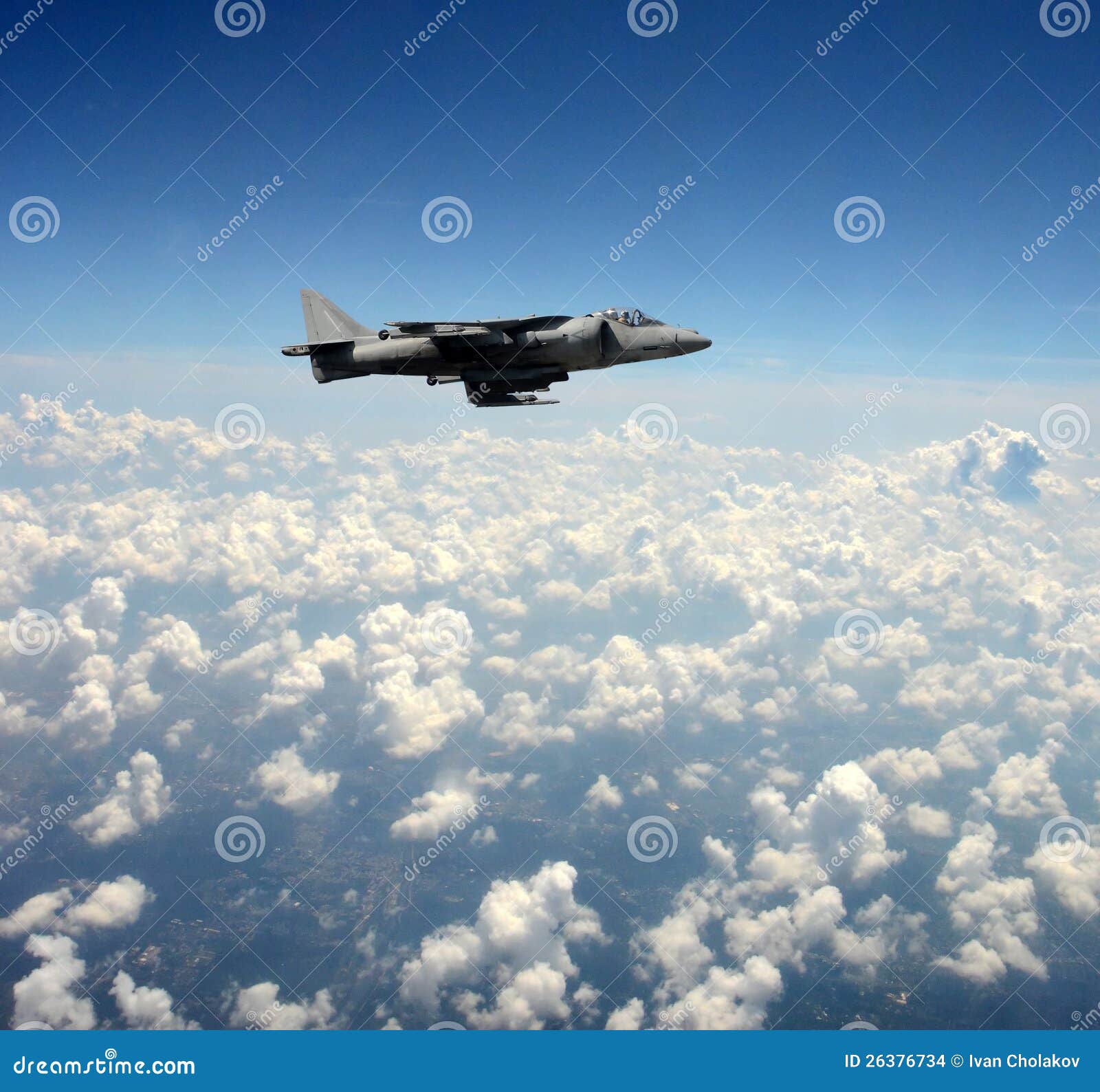 Jetfighter at High Altitude Stock Photo - Image of flying, military ...