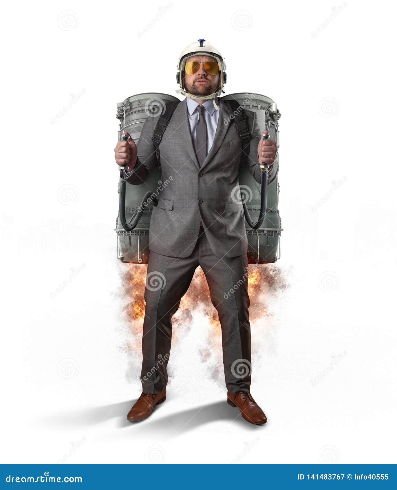 Jetpack Businessman Launching Stock Image - Image of corporate ...
