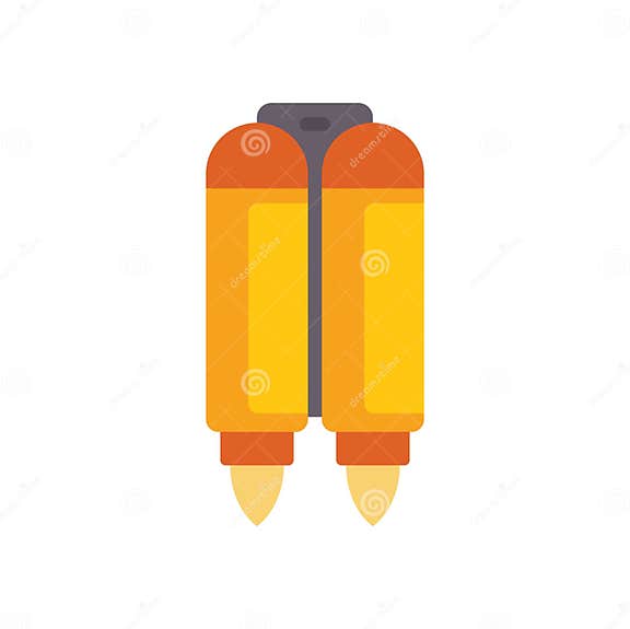 Jetpack Generating Thrust for Takeoff with Flames Stock Vector ...