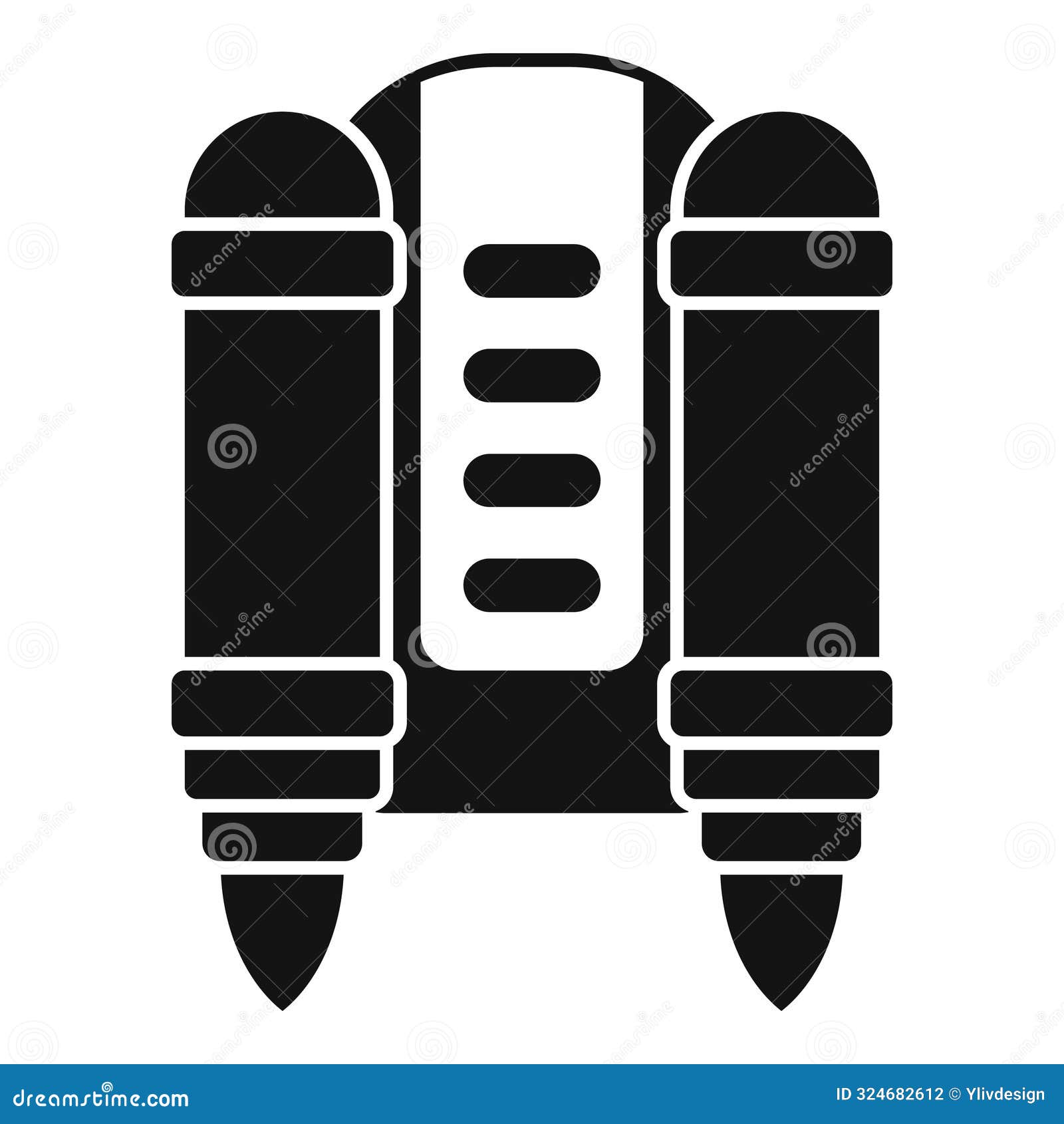 Jetpack Launching Fire Flame Futuristic Device For Flying Front Side ...