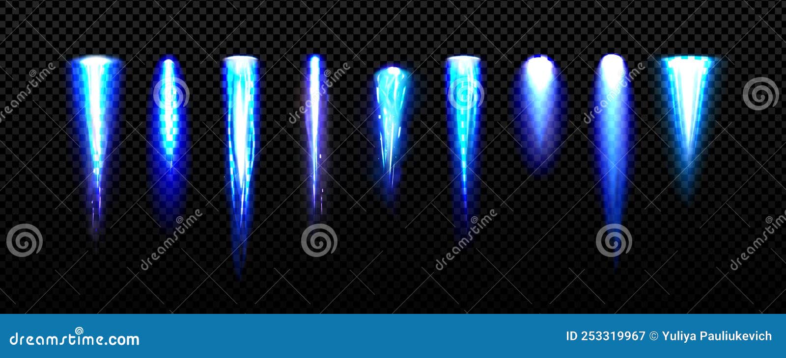Jetpack Light, Blue Fire Flames of Space Rocket Stock Illustration ...