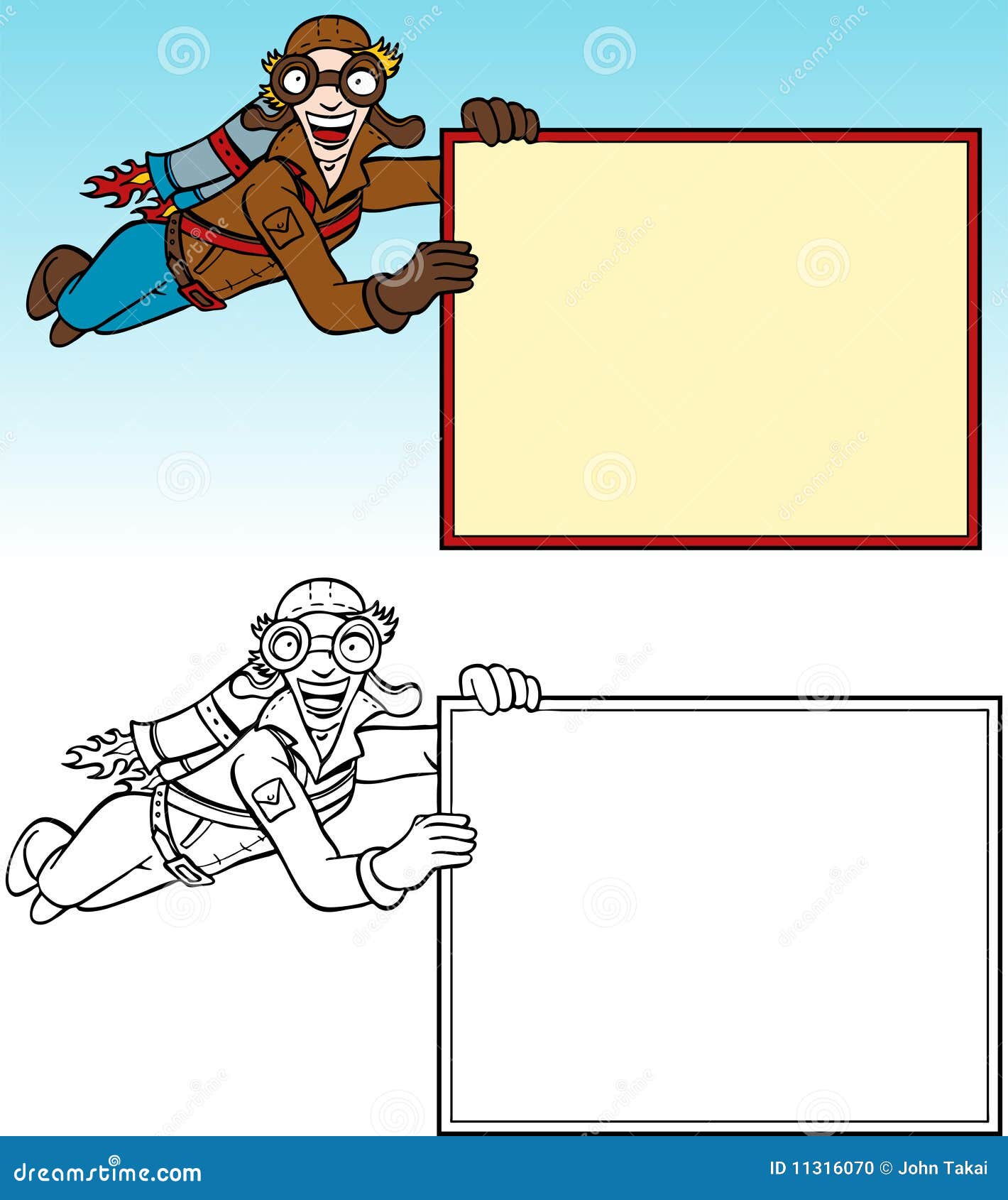 Jetpack Man stock vector. Illustration of cartoon, blank - 11316070