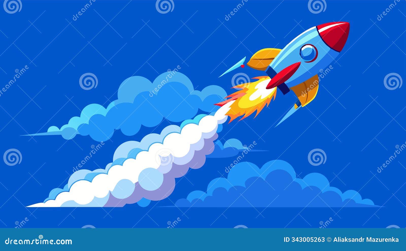 Jetpack Smoke Cloud Trail with Blue Fire Vector Effect. Rocket Speed ...
