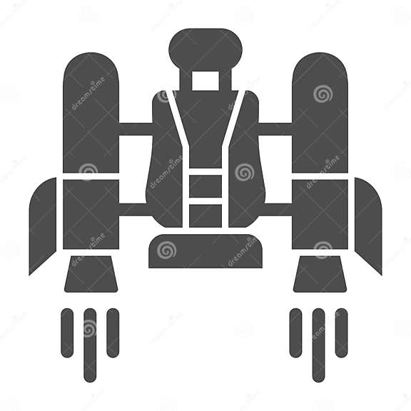 Jetpack Solid Icon. Jetpack with a Chair Vector Illustration Isolated ...