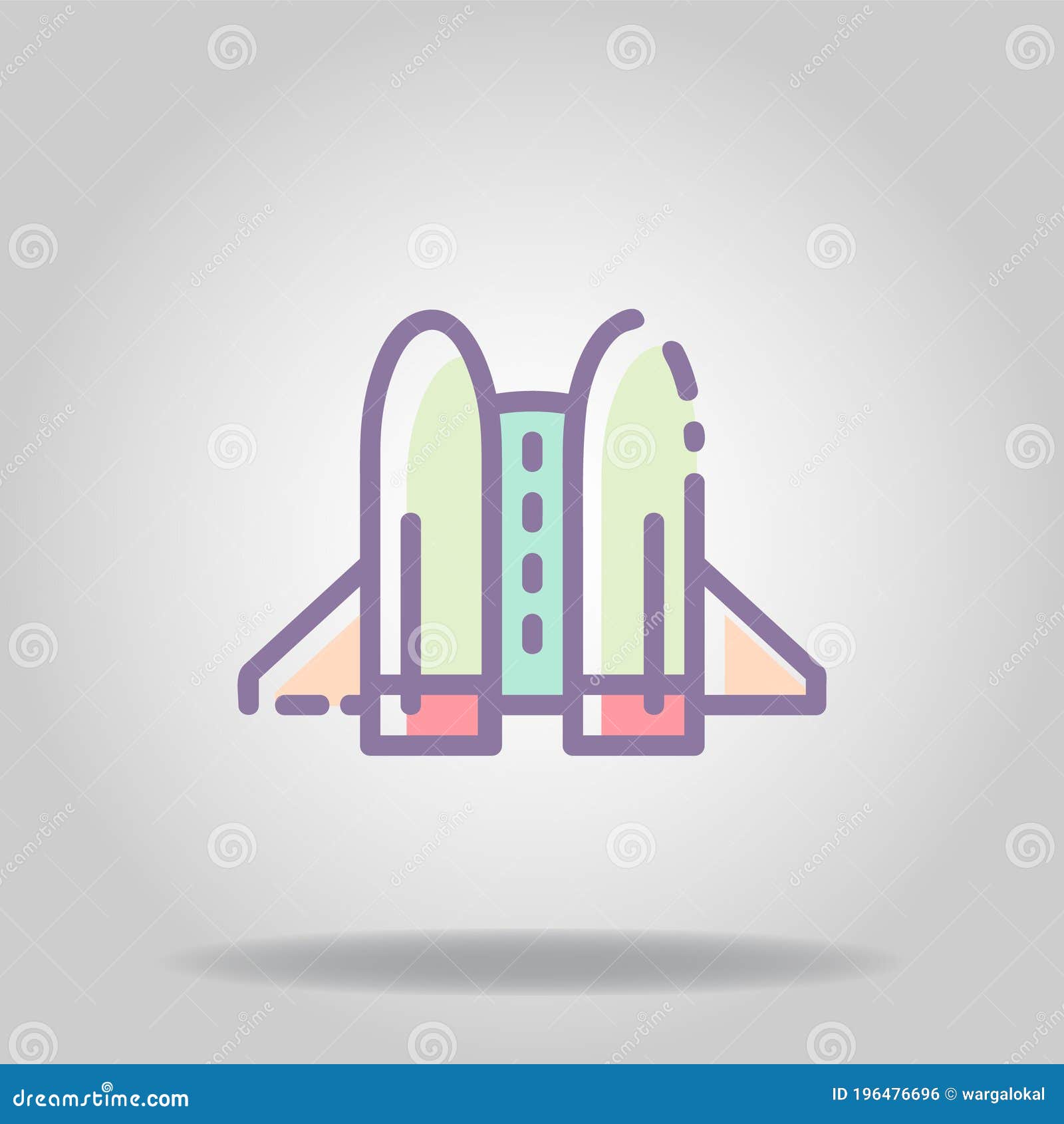 Jetpack Symbol Oder Logos in Der Pastellfarbe Vektor Abbildung ...