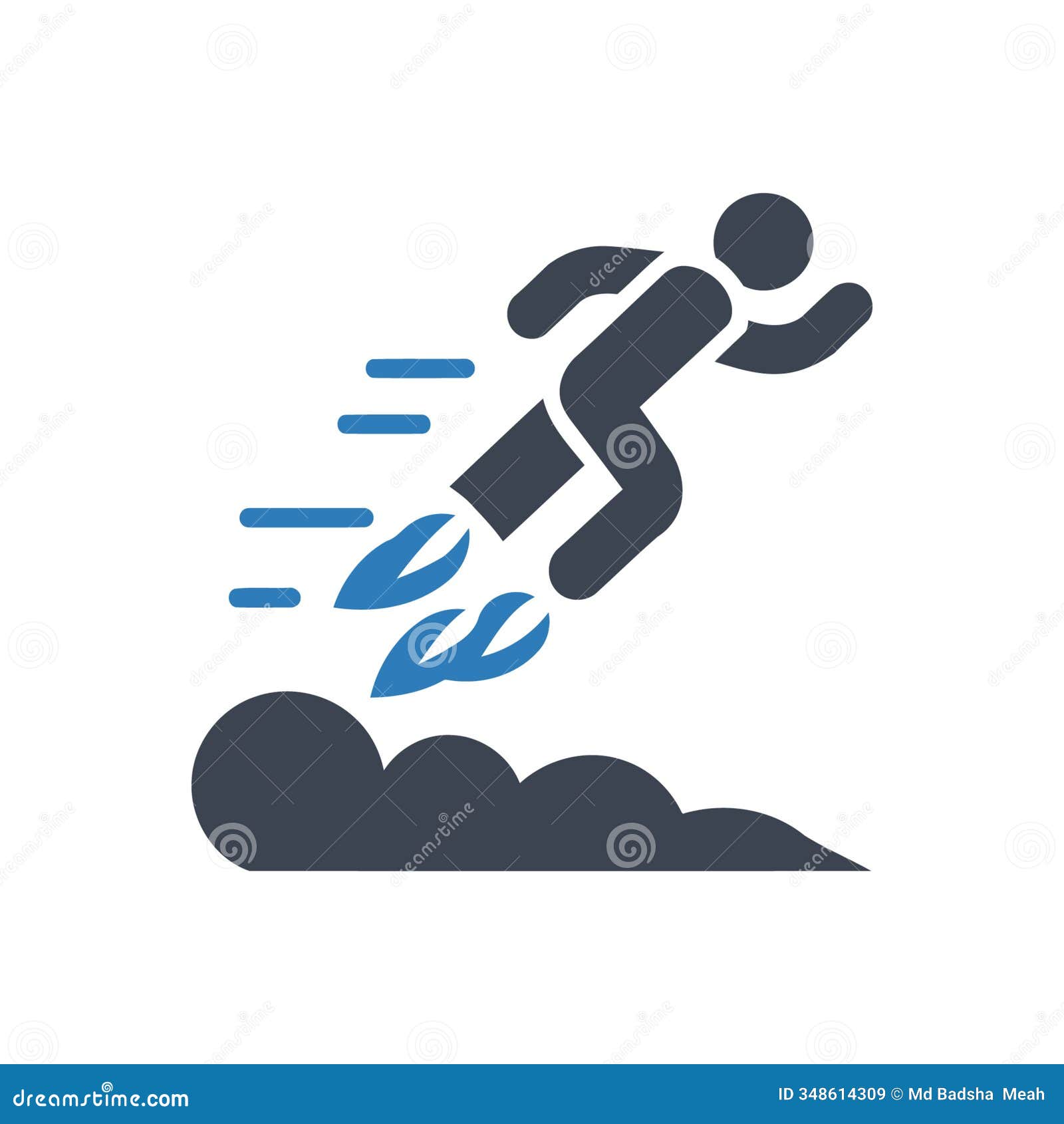 Jetpack Takeoff Icon Cartoon Vector | CartoonDealer.com #348614309