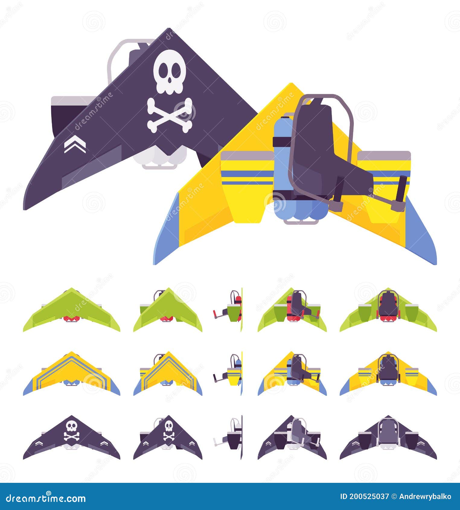 Jetpack with wings stock vector. Illustration of idea - 200525037