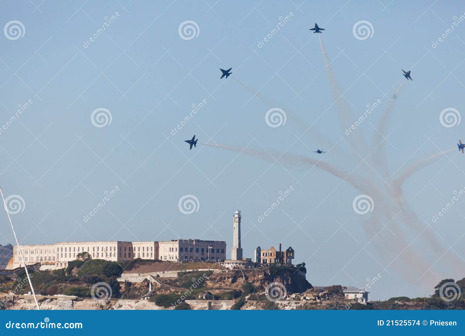 Jets Fly Over Alcatraz Island in Air Show Editorial Stock Image - Image ...