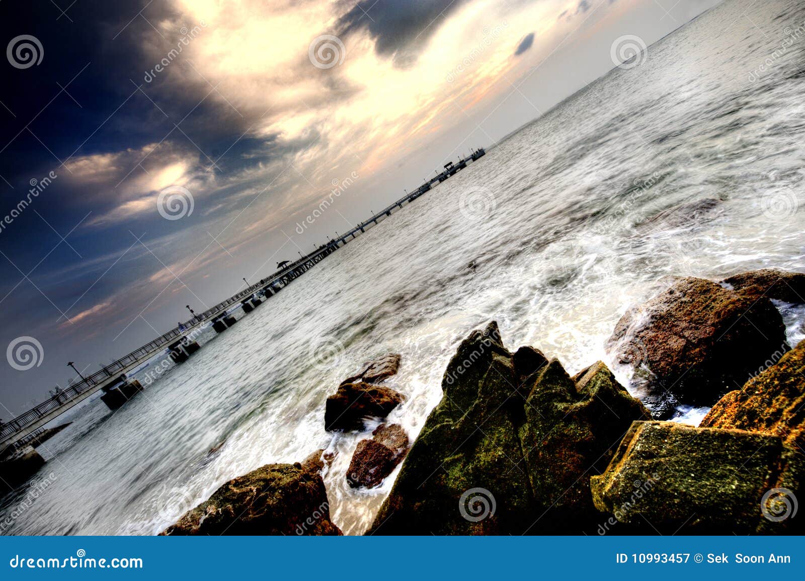 Jetty stock image. Image of skies, jetty, waves, rocks - 10993457