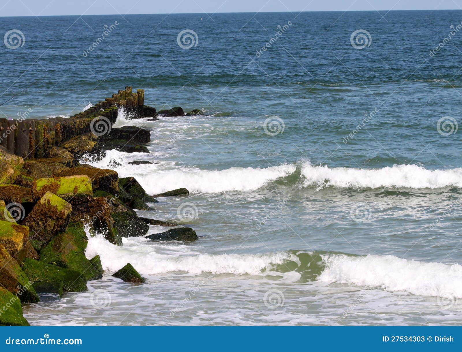 Jetty stock image. Image of brown, green, splash, rocky - 27534303