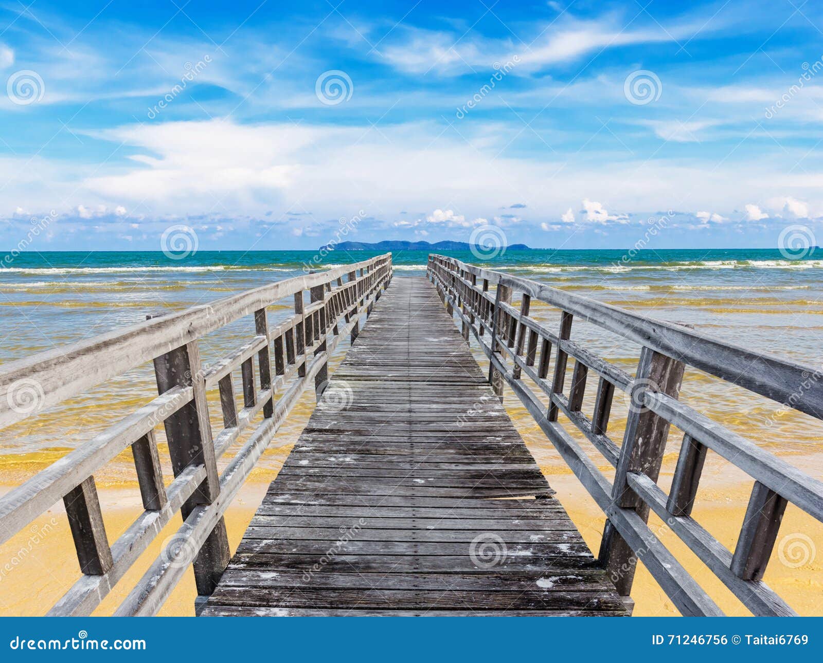 Jetty at Beach with Blue Sky Stock Photo - Image of ocean, tropical ...