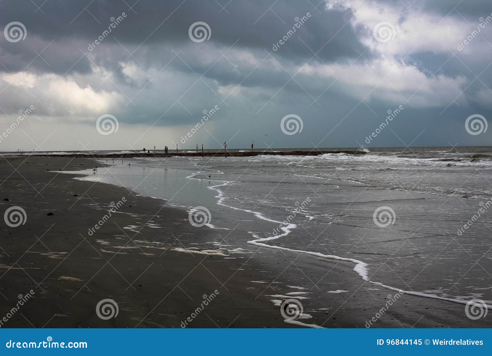Jetty on the Beach stock image. Image of beige, galveston - 96844145
