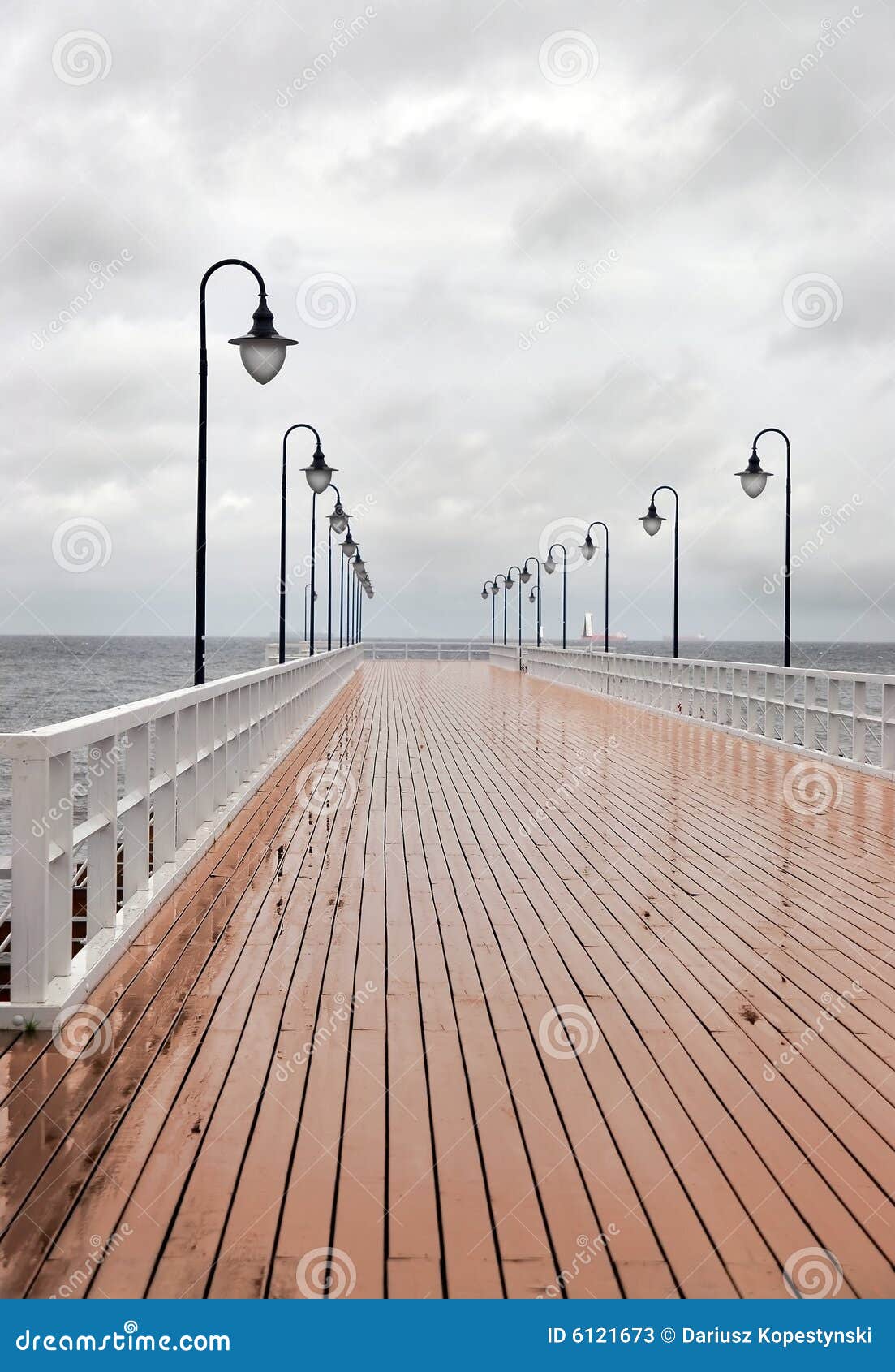 Jetty boardwalk stock image. Image of water, weather, clouds - 6121673