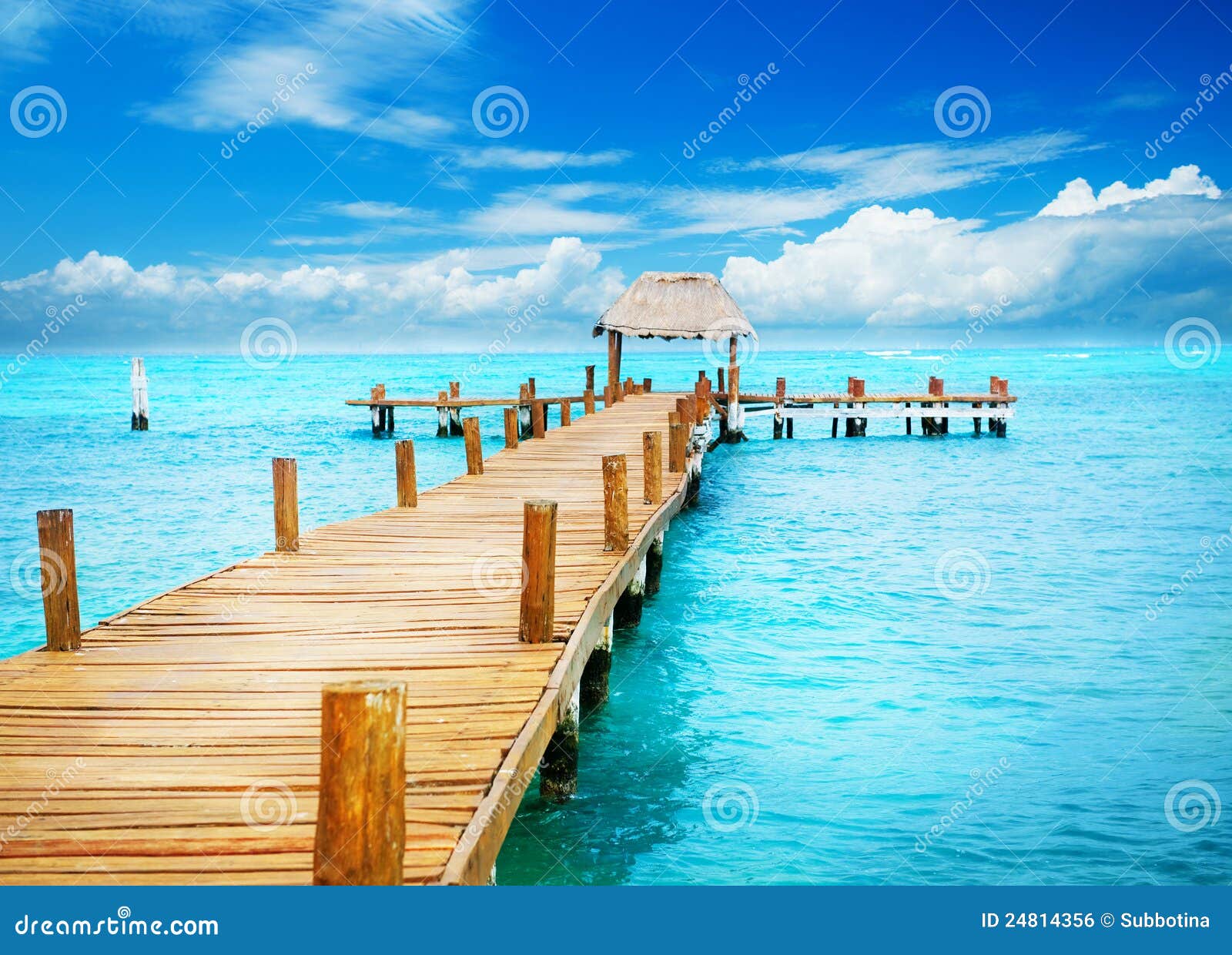 Jetty on Caribbean Sea stock photo. Image of jetty, landscape - 24814356