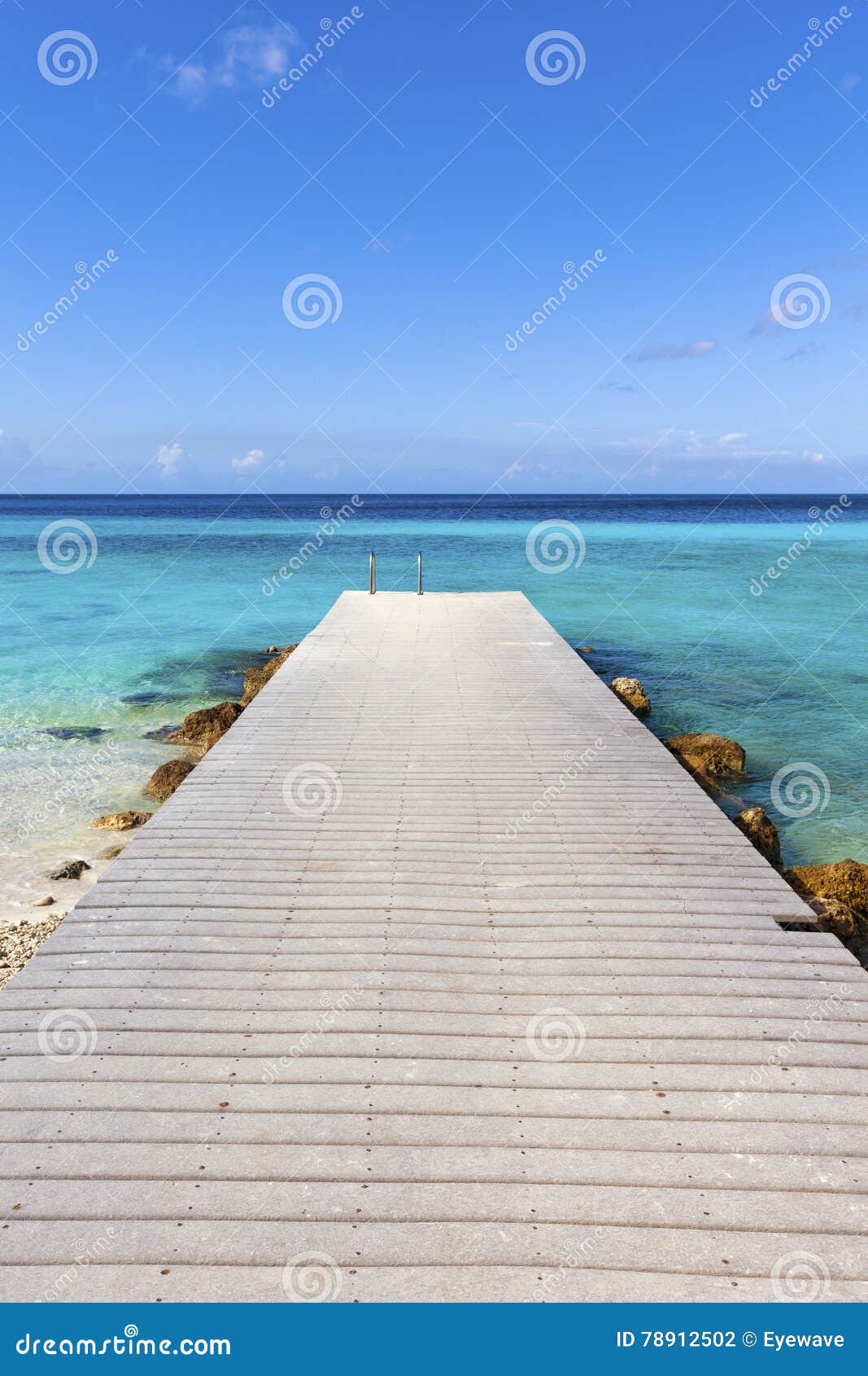 Jetty at Caribbean Sea Beach Stock Photo - Image of caribbean, central ...