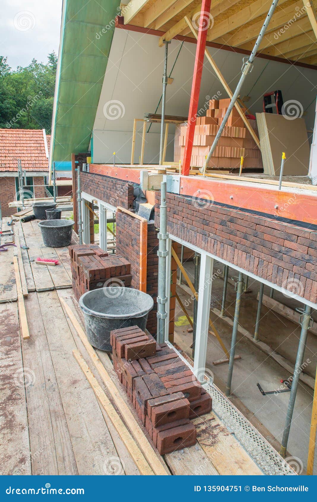 Jetty at Construction Site of New House Stock Image - Image of built ...