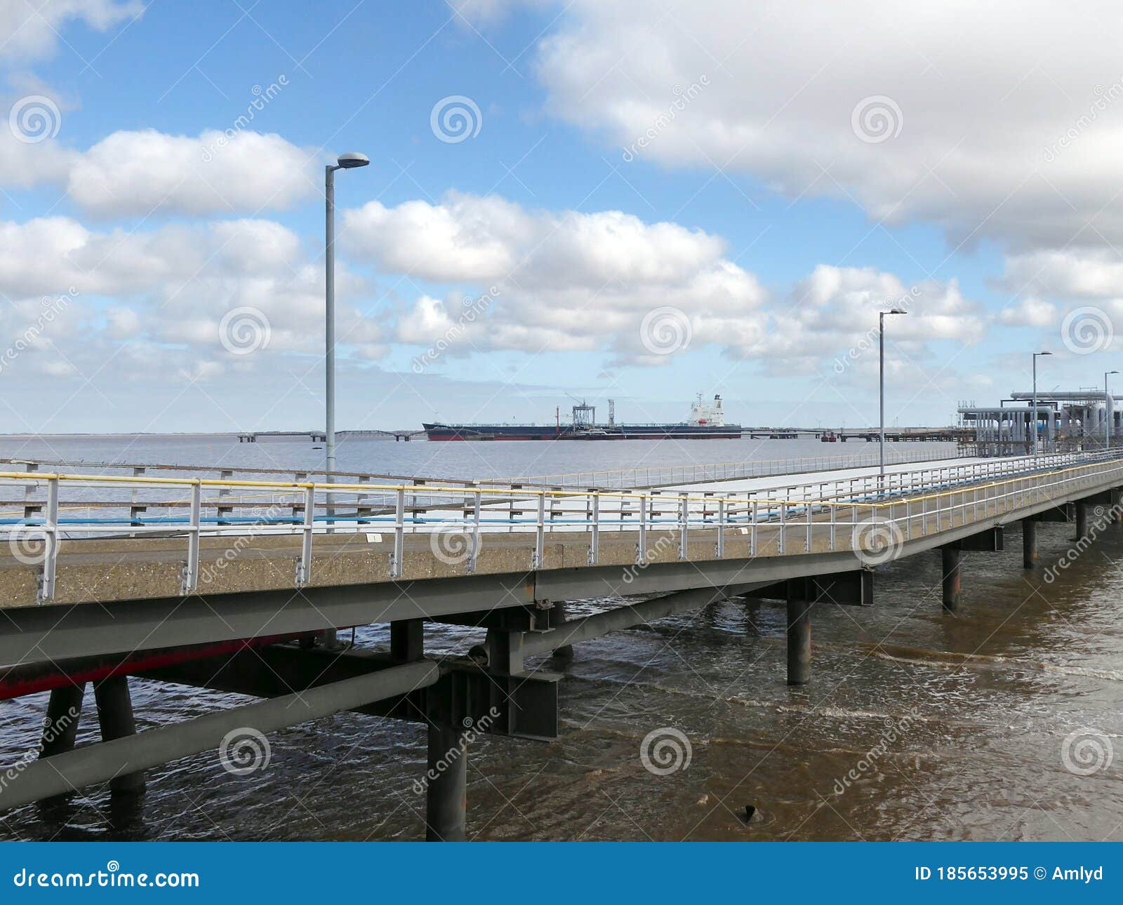 Looking Down Jetty To Moored Shipping Stock Image - Image of jetty ...