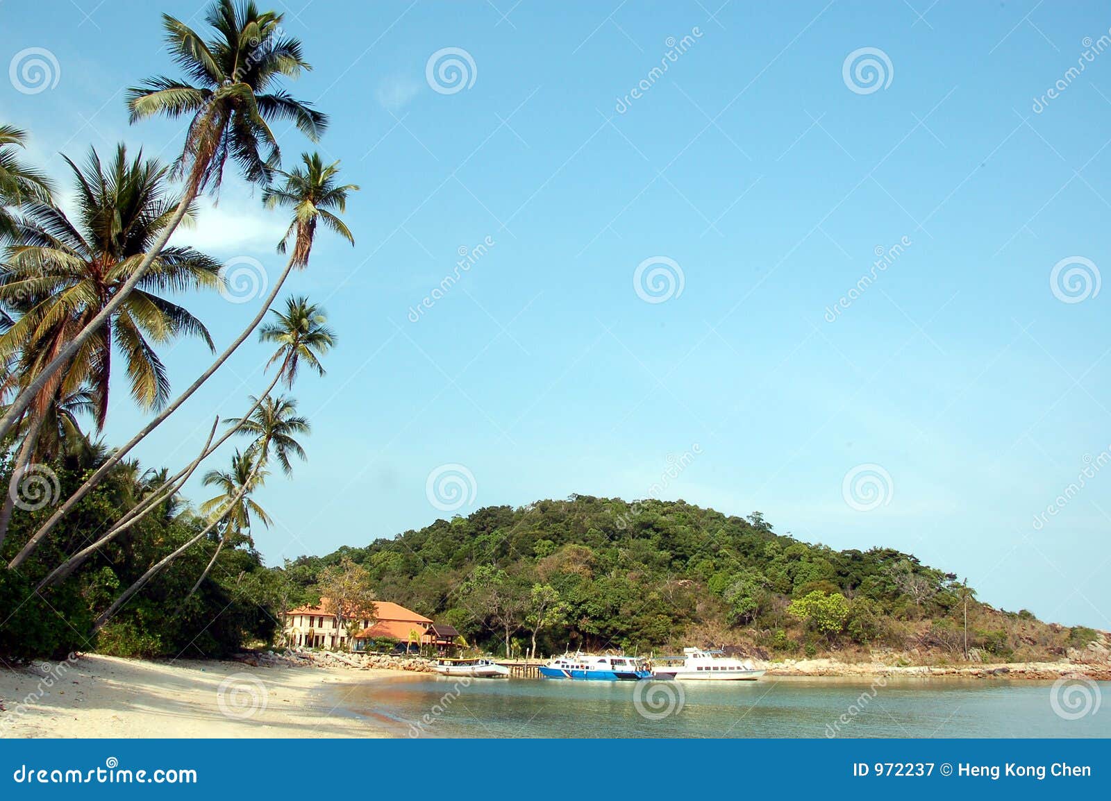 Jetty of island resort stock image. Image of white, tree - 972237