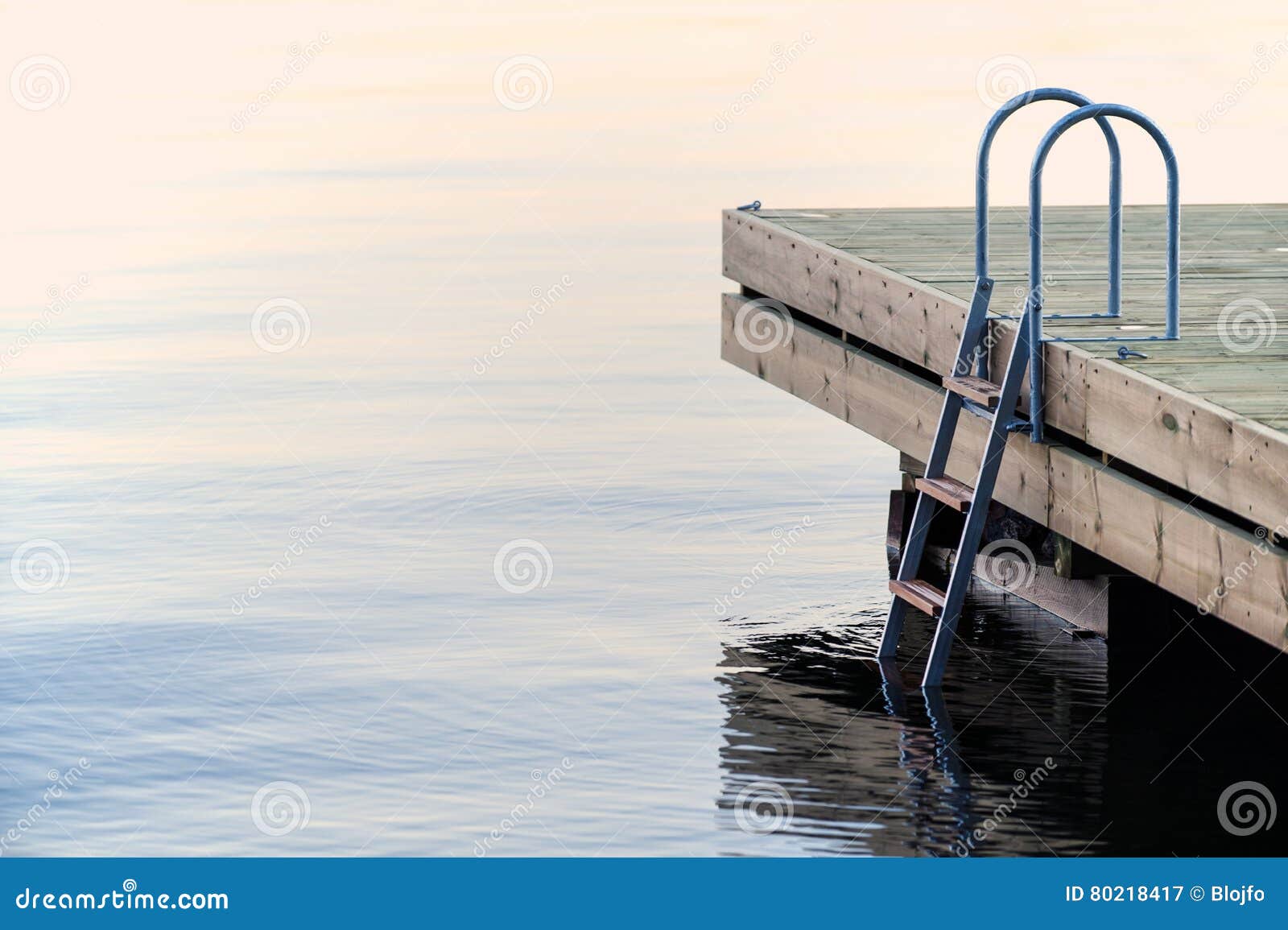 Jetty with ladder stock image. Image of morning, scene - 80218417