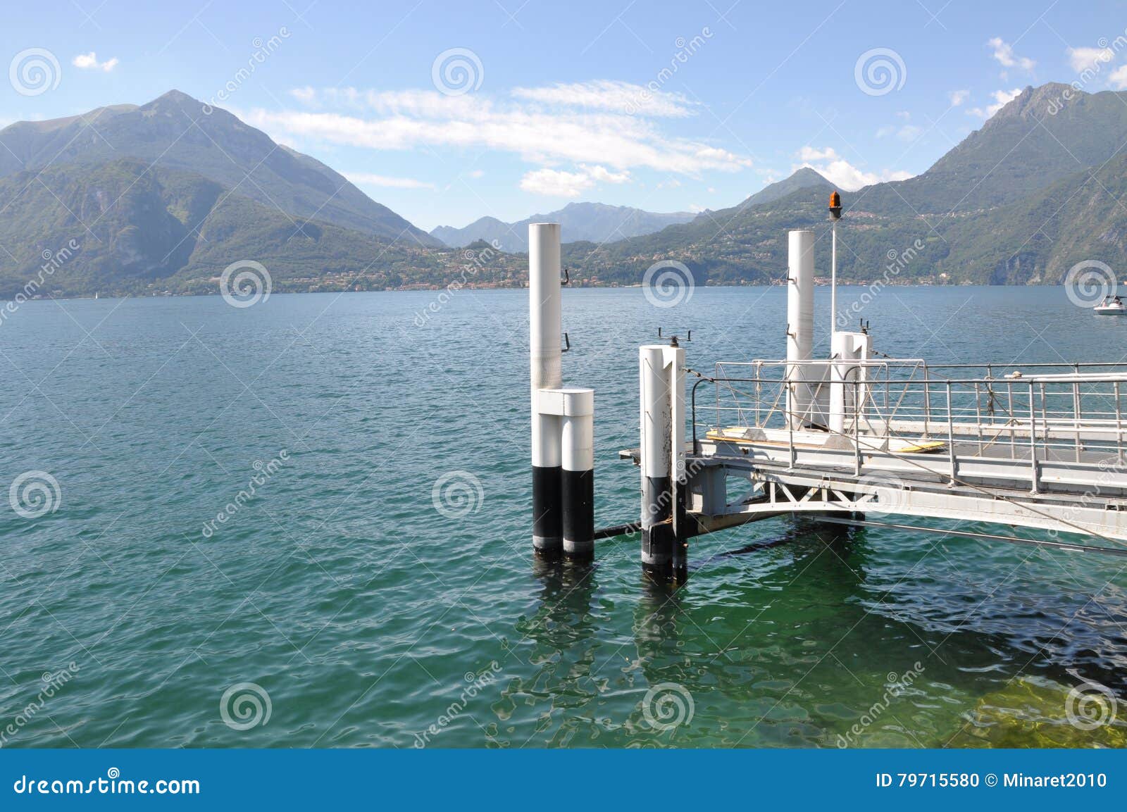 Jetty on lake Como stock photo. Image of dock, lake, perspective - 79715580