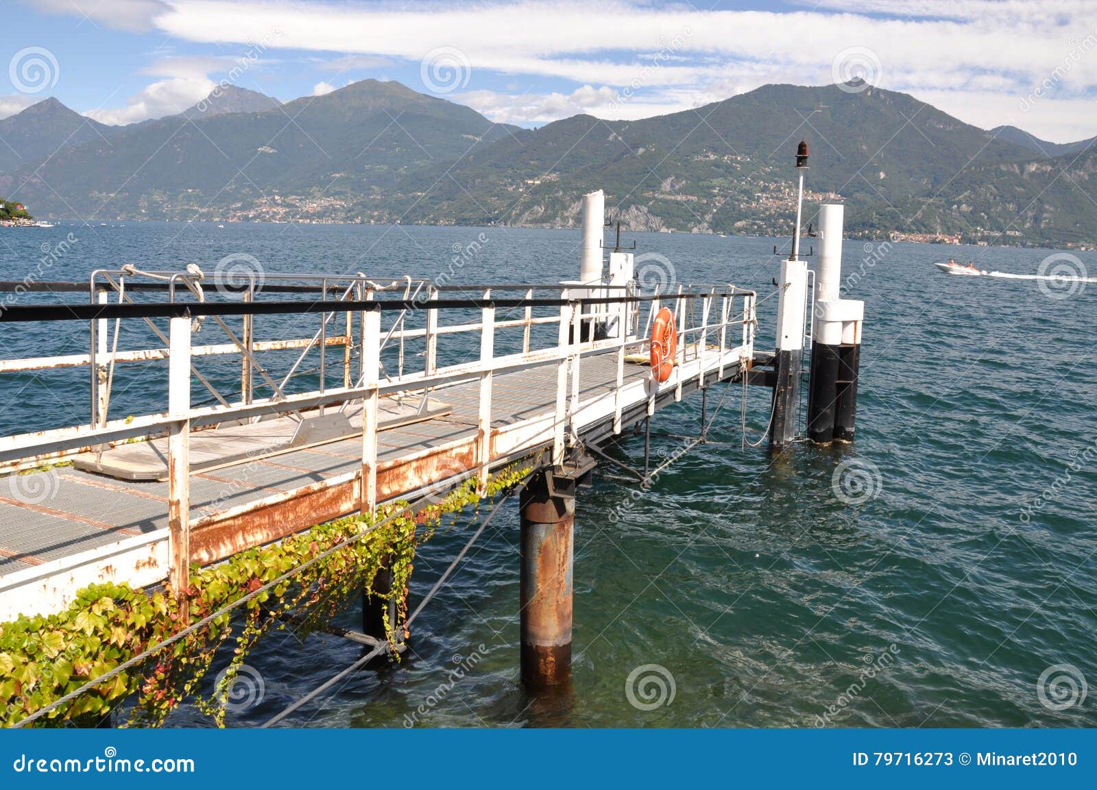 Jetty on lake Como stock image. Image of calm, tourism - 79716273