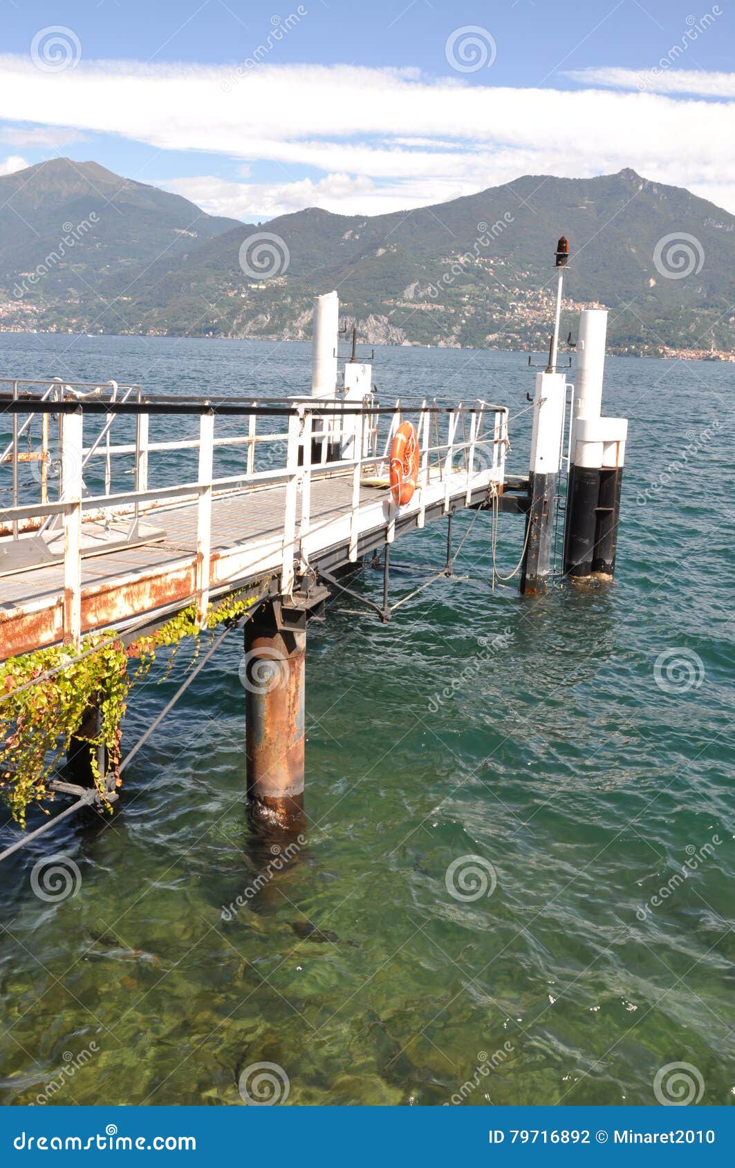 Jetty on lake Como stock photo. Image of dock, shore - 79716892