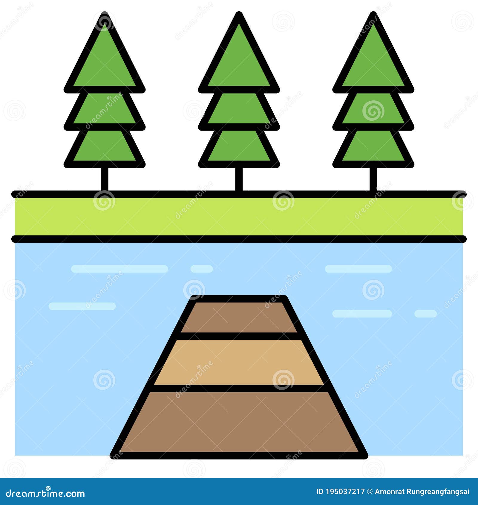 Jetty and Lake Icon, Summer Vacation Related Vector Stock Vector ...