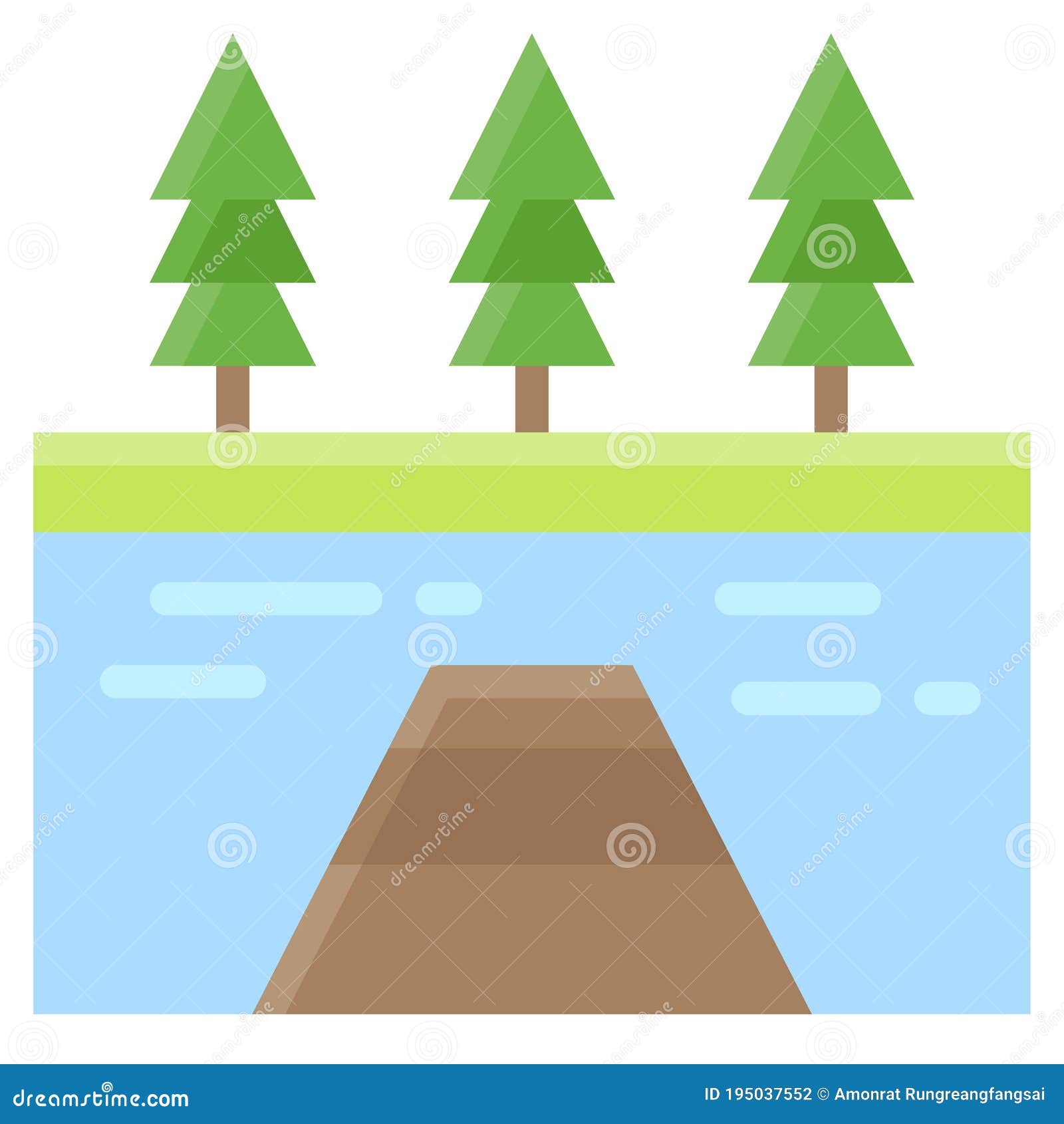 Jetty and Lake Icon, Summer Vacation Related Vector Stock Vector ...