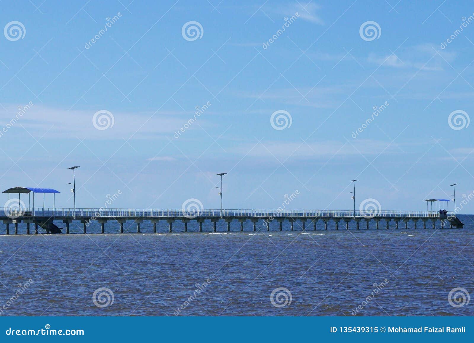 Jetty with LED Street Light with Solar Cell Stock Image - Image of pole ...